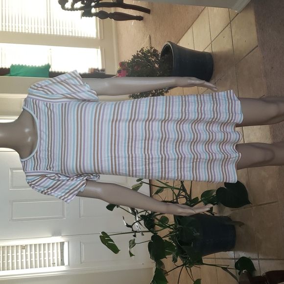 Como Blu | Dresses | Como Blu Xs Pastel Stripes Extreme Flutter Sleeve ...